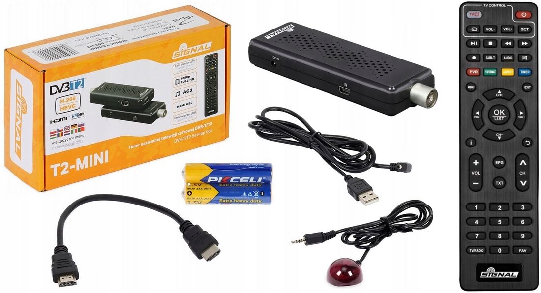 TUNER DEKODER DVB-T2 SIGNAL MINI H.265 HEVC FullHD - ERLI.pl