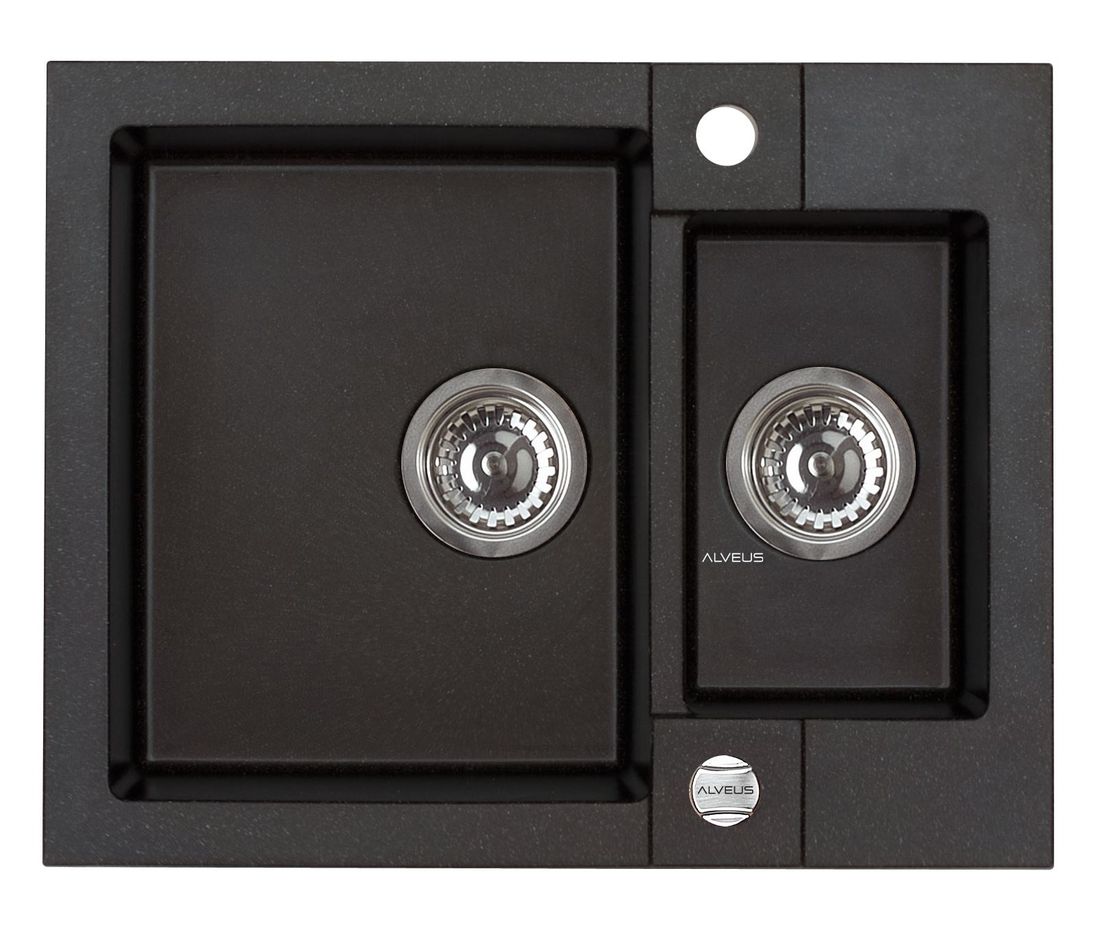 Zlewozmywak granitowy ROCK 80 ALVEUS Czarny zlew – 182690402 - ERLI.pl