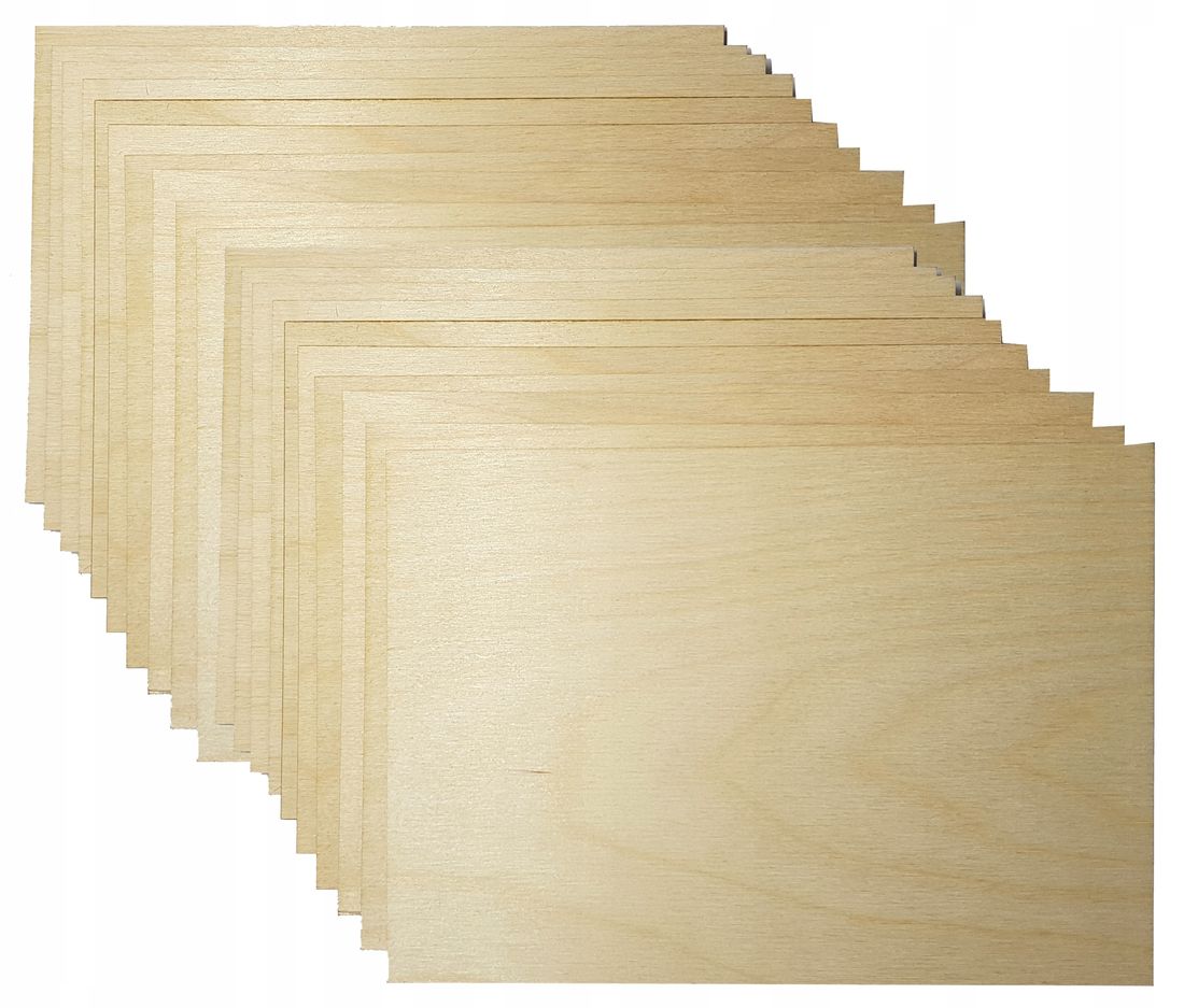 Sklejka 3mm do lasera klasa 1/2 formatka a3 dekor drewno decoupage x25szt - ERLI.pl