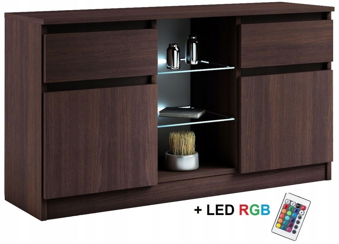 020-041 KOMODA LED2d2s + oświetlenie RGB - WENGE – 183227052 - ERLI.pl