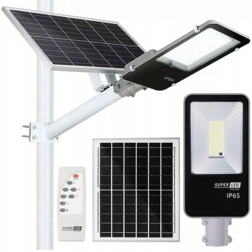 Lampa solarna LED Mocna Latarnia uliczna 2000W + panel + uchwyt + pilot – 183621654 - ERLI.pl