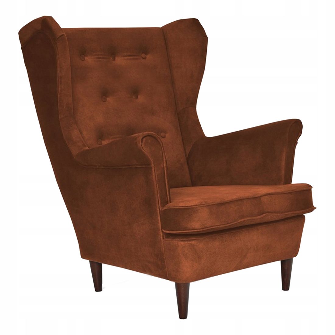 Fotel uszak Diana skandynawski Family Meble miedziany miły w dotyku ...