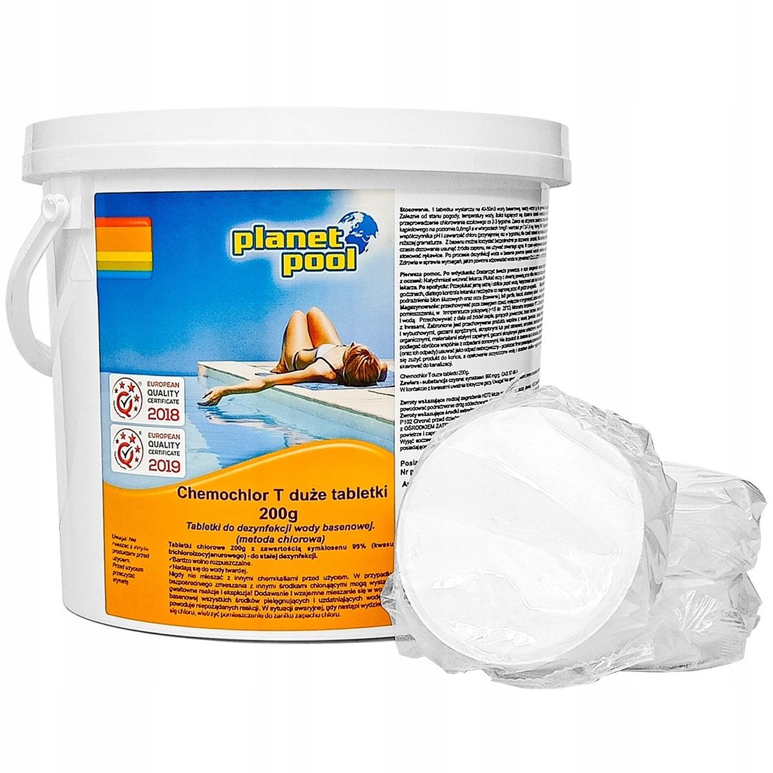 Chemochlor T tabletki chlor do basenu SPA tabletki z chlorem 200g DUŻE ...