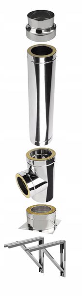 KOMIN WENTYLACYJNY FI 150/200 IZOLOWANY NIERDZEWNY WISZĄCY ZEWNĘTRZNY – 184937316 - ERLI.pl