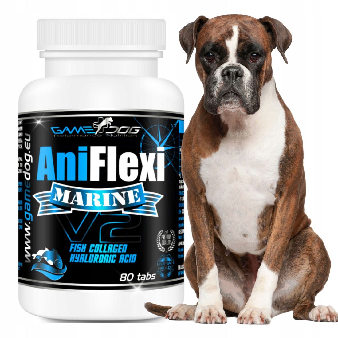 GAME DOG AniFlexi Marine V2 na stawy kwas hialuronowy kolagen rybi 80 tabl. - ERLI.pl