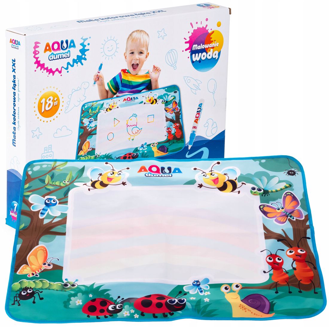Dumel AQUA MATA XXL do rysowania MALOWANIA wodą ŁĄKA szablony + MAZAKI ...