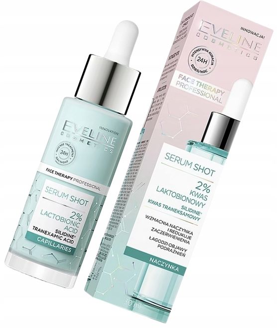 EVELINE SERUM SHOT KWAS LAKTOBIONOWY Kwas traneksamowy Zaczerwienienia – 185478676 - ERLI.pl