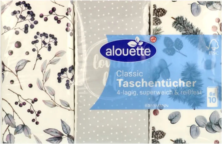 ALOUETTE Classic chusteczki higieniczne 4-warstwowe 6 x 10 szt ...