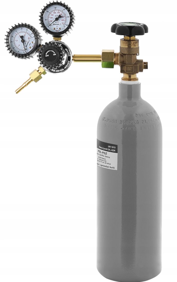 Nowa Butla CO2 2l 1,5kg CO2 reduktor 4BAR PEŁNA - ERLI.pl