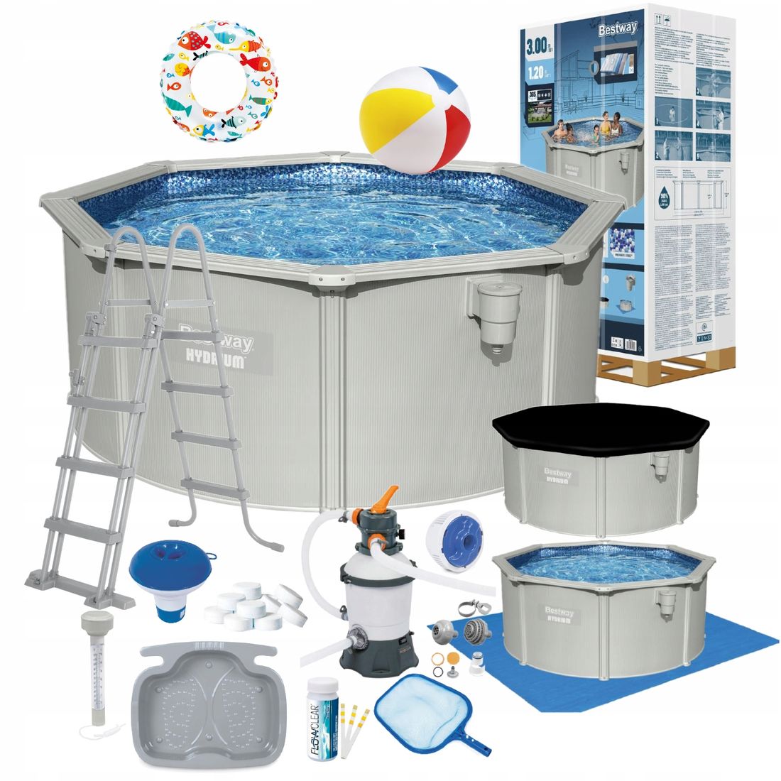 BESTWAY 56566 HYDRIUM BASEN PANELOWY 300x120cm CAŁOROCZNY + POMPA ... BESTWAY 56566 HYDRIUM BASEN PANELOWY 300x120cm CAŁOROCZNY + POMPA ...