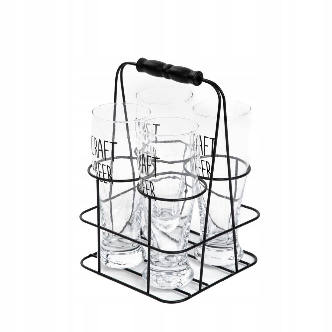 BEER SET RAYA z metalowym stojakiem, szklanki do piwa 4 szt. 0,4 l ...