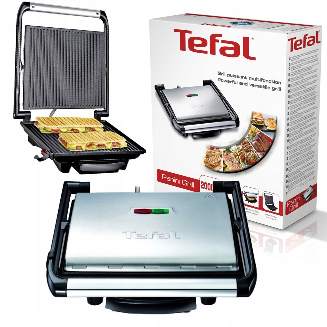 GRILL ELEKTRYCZNY OPIEKACZ DO KUCHNI | Tefal Inicio PANINI GRILL | 2000 ...