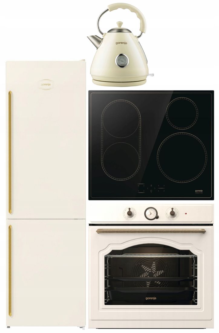 ZESTAW RETRO AGD GORENJE LODÓWKA PIEKARNIK PŁYTA INUKCYJNA CZAJNIK ...