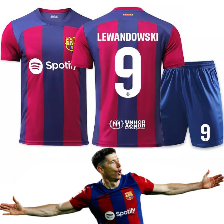 KOMPLET PIŁKARSKI ROBERT LEWANDOWSKI FC BARCELONA NOWY SEZON ROZMIARY ...
