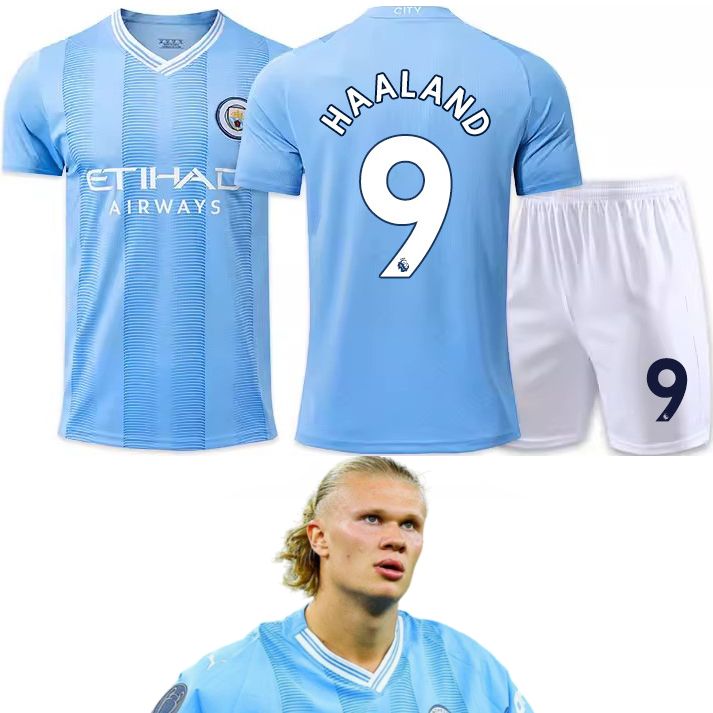KOMPLET PIŁKARSKI ERLING HAALAND MANCHESTER CITY NOWY SEZON ROZMIARY ...