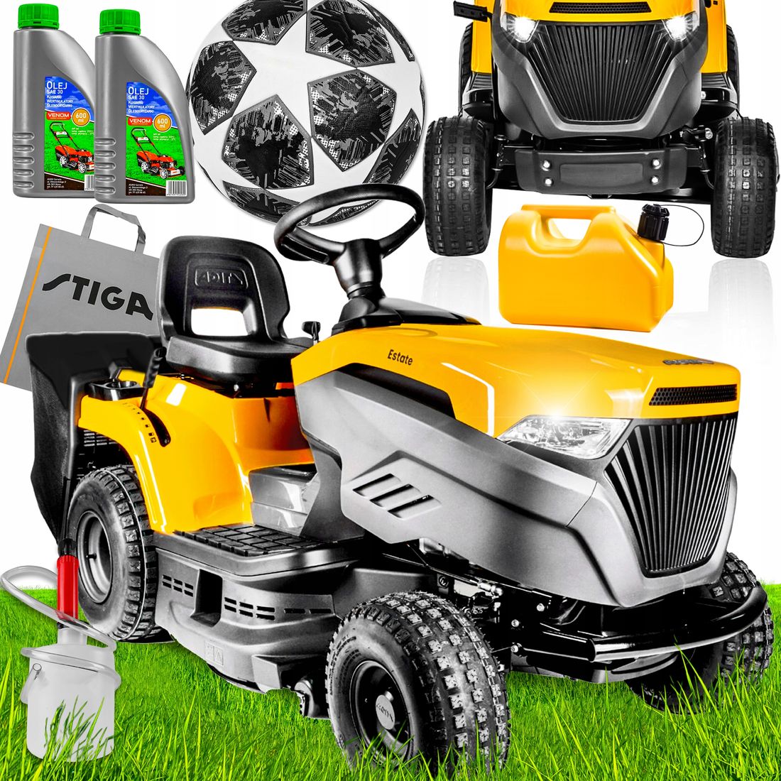 TRAKTOREK OGRODOWY STIGA ST 400 MOC 414 CC 84CM POWIĘKSZONY KOSZ ...