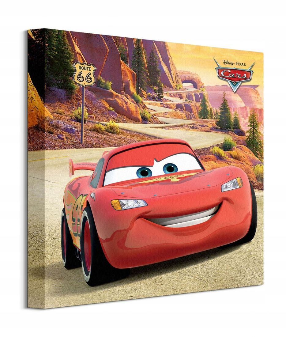 Cars Lightning Mcqueen Route 66 - obraz na płótn - ERLI.pl