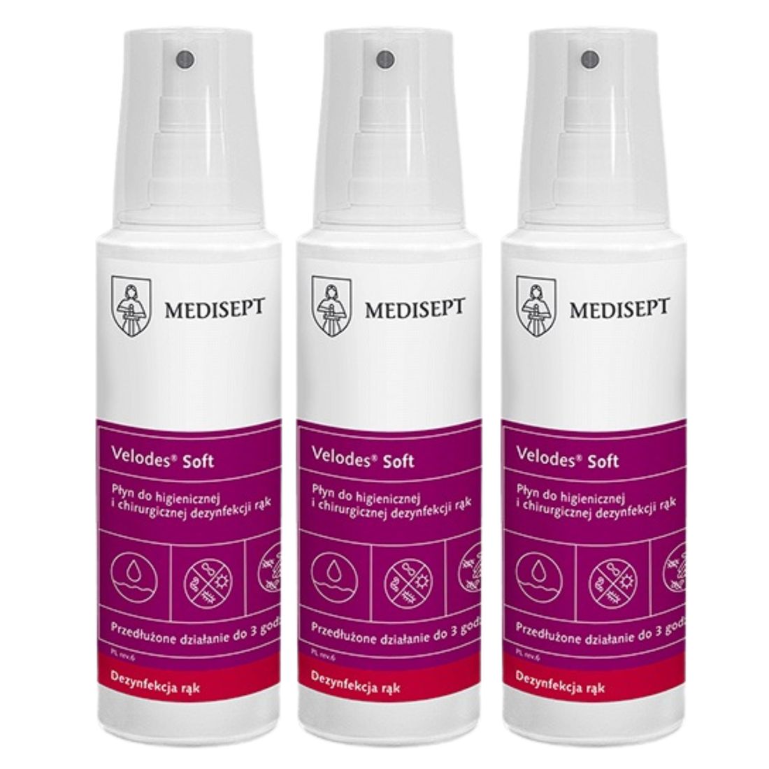 PŁYN DO DEZYNFEKCJI RĄK ATOMIZER MEDISEPT 250ML ZESTAW 3 SZT ...