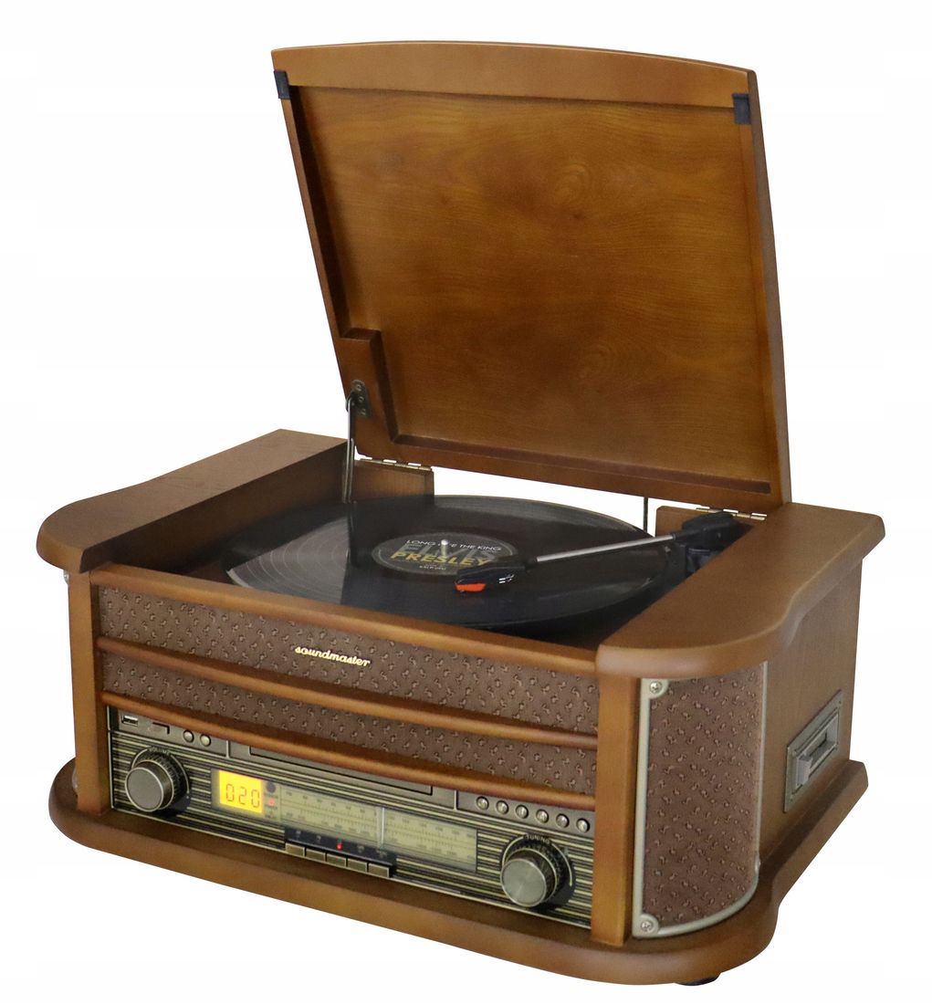 Gramofon RETRO Soundmaster NR560 kaseta CD MP3 USB RADIO FM Bluetooth ...