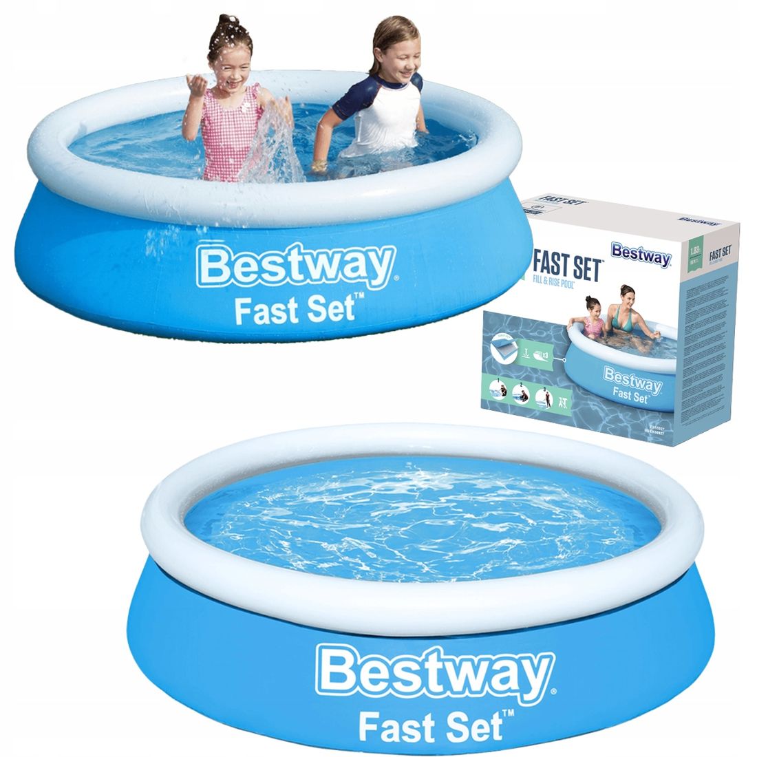 BASEN OGRODOWY do ogrodu DMUCHANY rodzinny 183x51 cm BESTWAY 57392 ...