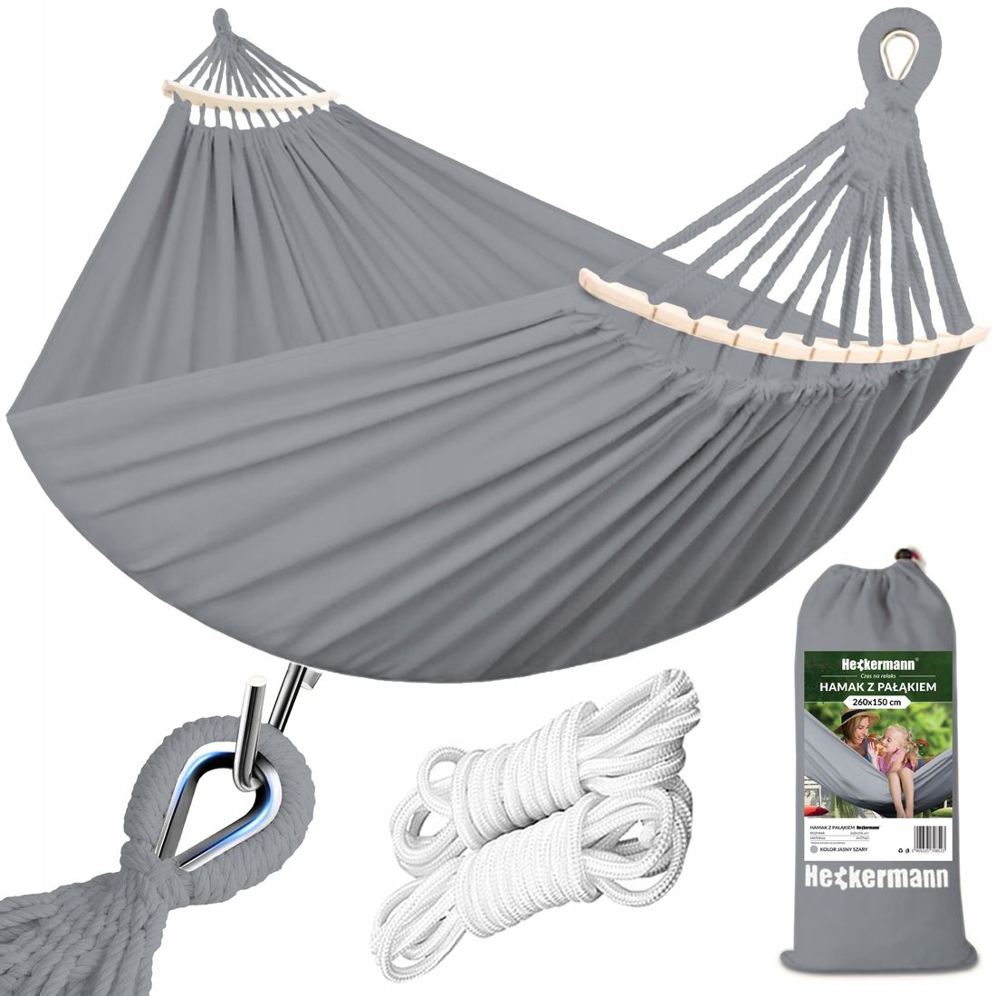 HAMAK 2 OSOBOWY OGRODOWY HUŚTAWKA MOCNY OKRĄGŁY WZMOCNIONY PAŁĄK DUŻY ...