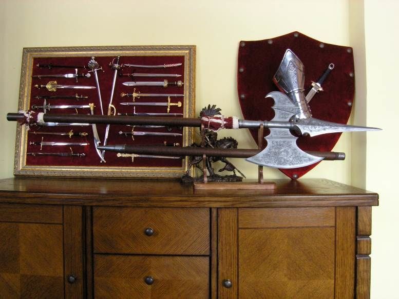 WIELKA ZDOBIONA REPIKA BRONI - HALABARDA STAL TOLEDAŃSKA 8501 - ERLI.pl