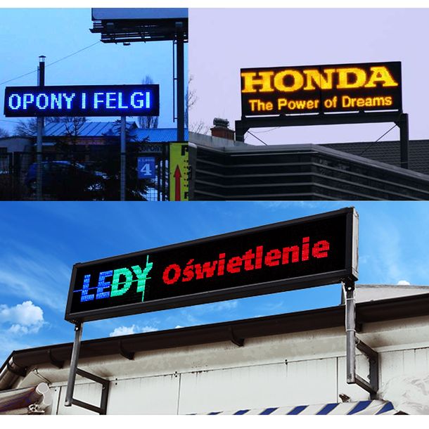 Tablica Reklama Świetlna LED EKRAN Panel 100x20 cm – 16954637 - ERLI.pl