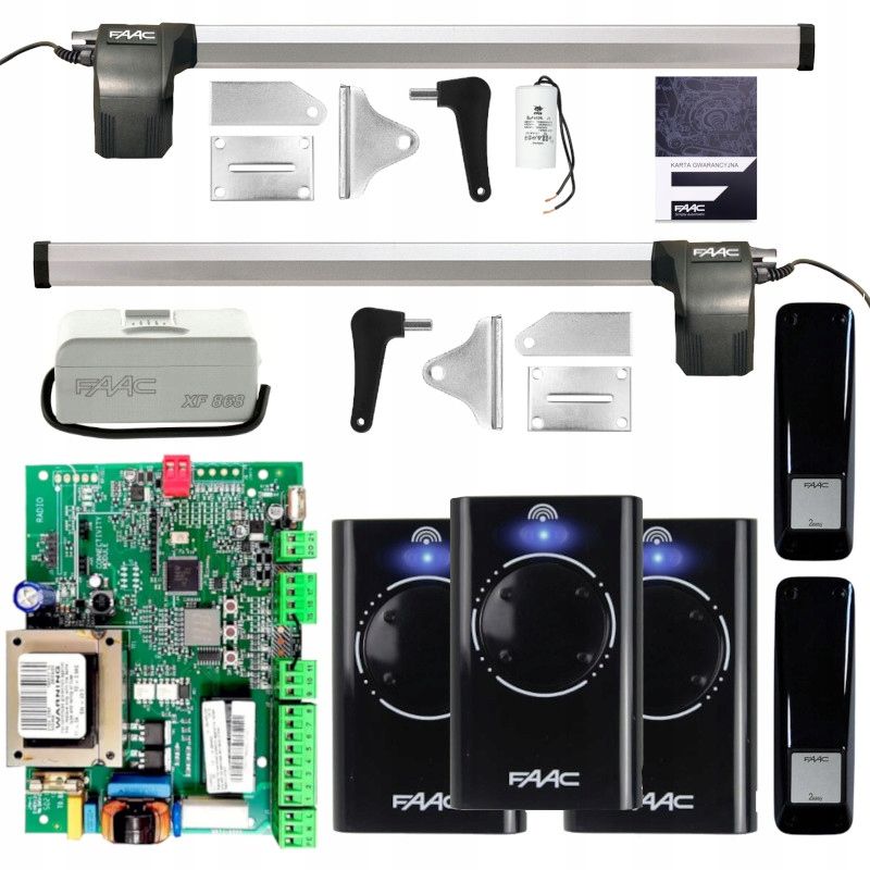 FAAC 412 - napęd zestaw do bramy dwuskrzydłowej 3,6 m, 3 Piloty ...
