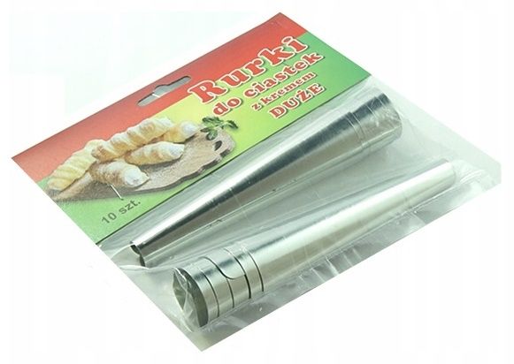 FOREMKI DO RUREK DO PIECZENIA RURKI Z KREMEM CIASTEK 10szt DUŻE 12cm ...