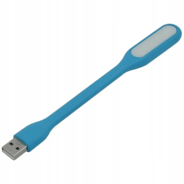 MAŁA LAMPKA LED SILIKONOWA USB nocna SAMOCHODU AUTA LAPTOPA giętka NIEBIESK – 194904663 - ERLI.pl