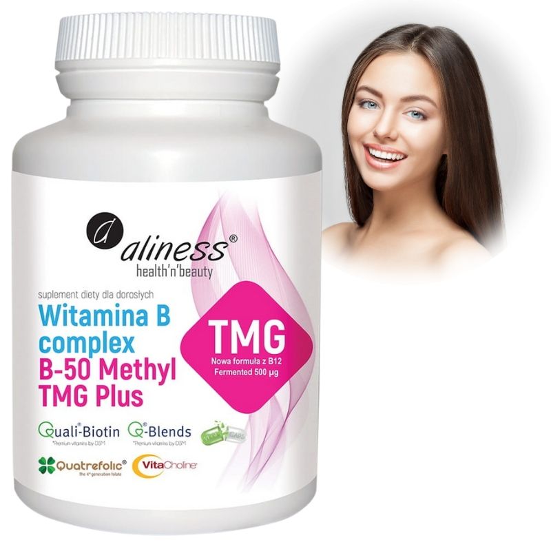 Aliness WITAMINA B COMPLEX B50 TMG PLUS 100 kap WITAMINY Z GRUPY B - ERLI.pl