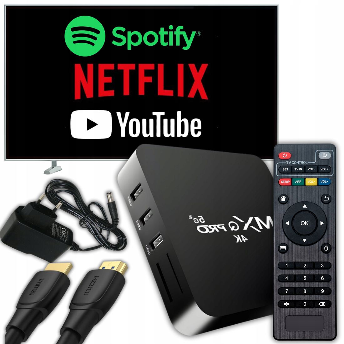 ANDROID SMART TV BOX 8GB PRO 4K DEKODER NETFLIX YOUTUBE CHROMECAST ...