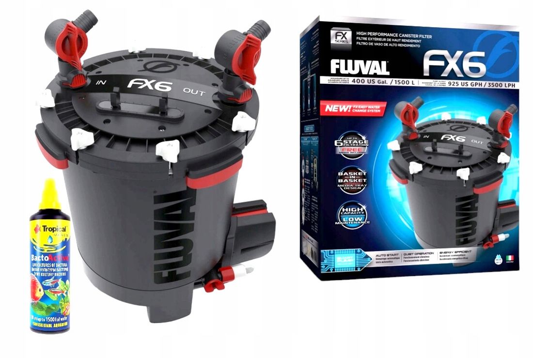 HAGEN FLUVAL FX-6 Filtr Kubełkowy Zewnętrzny Duży FX6 3500 L/H + GRATIS ...