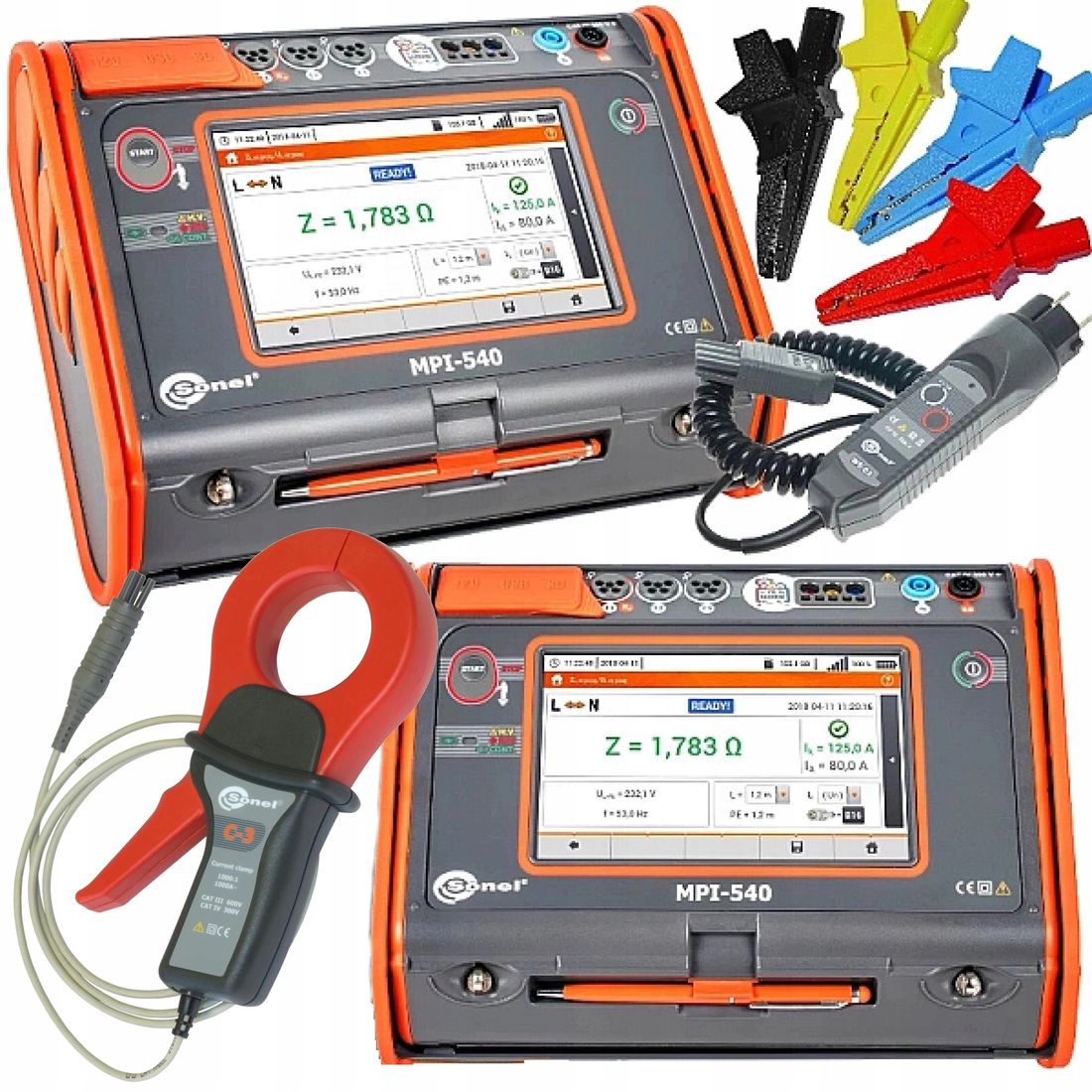 SONEL Miernik parametrów instalacji elektrycznych MPI-540 Cęgi Pomiarowe C3 - ERLI.pl
