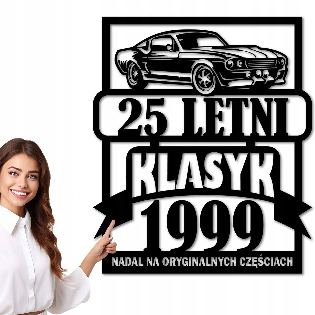 PREZENT NA 25 URODZINY 1999 DREWNIANY OBRAZ 25-LETNI KLASYK MUSTANG 3D ...