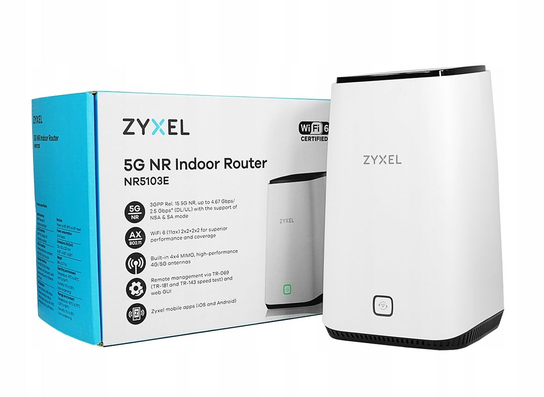 ZyXel NR5103E router 4G LTE 5G WiFi AX LAN 2,5 GbE – 155745801 - ERLI.pl