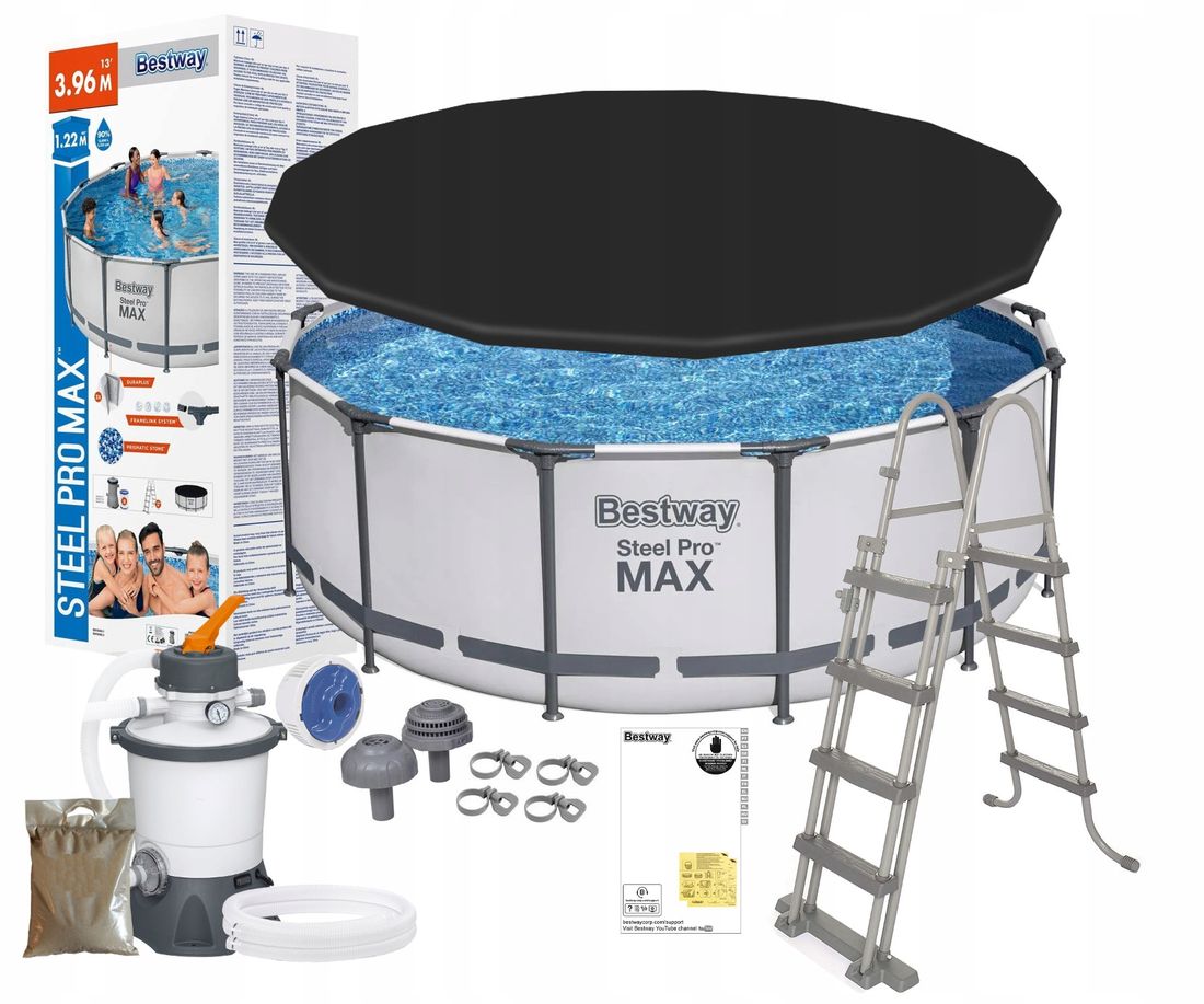 BESTWAY 5618W BASEN STELAŻOWY 396x122cm POMPA PIASKOWA - ERLI.pl