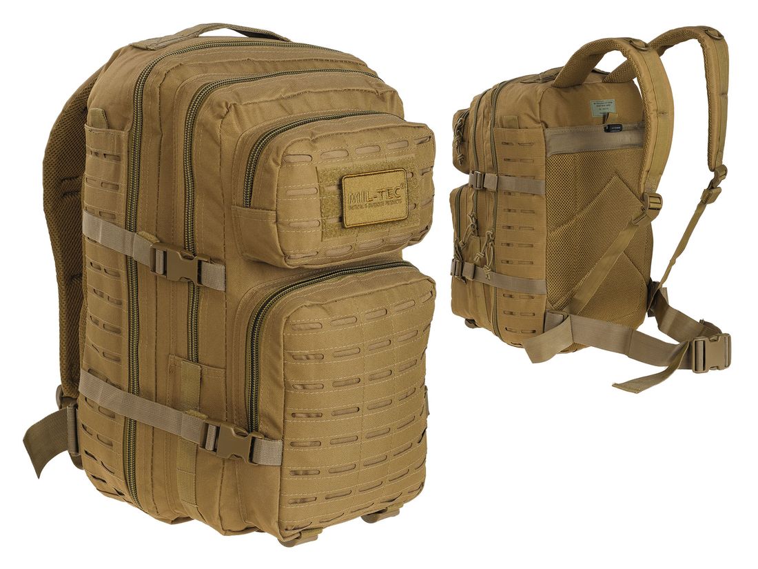 Mil-Tec Plecak Wojskowy Taktyczny Turystyczny ASSAULT LASER CUT 36L Coyote - ERLI.pl