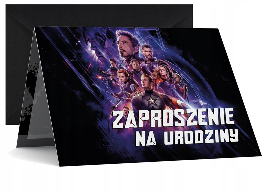 ZAPROSZENIE URODZINOWE Avengers ZAPROSZENIA +KOPER – 196502533 - ERLI.pl