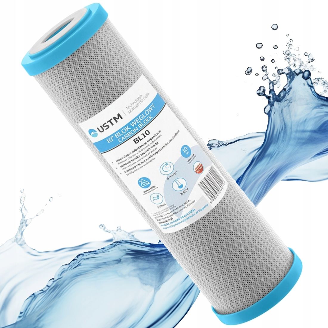 FILTR DO WODY WKŁAD WĘGLOWY 10'' BLOK WĘGLOWY USTM – 135361137 - ERLI.pl