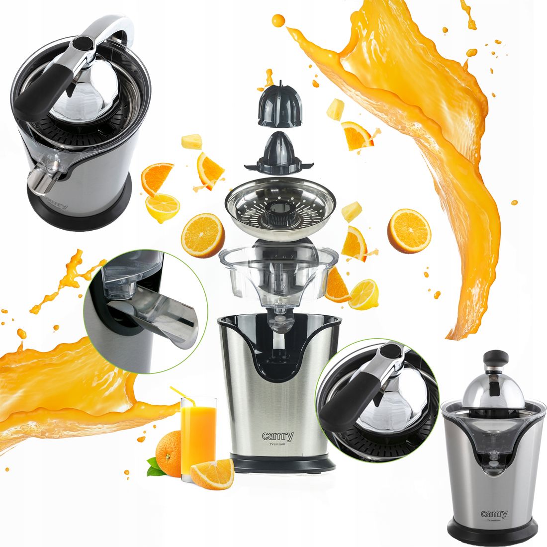 ELEKTRYCZNA WYCISKARKA CYTRUSÓW OWOCÓW 500W CAMRY – 196944528 - ERLI.pl