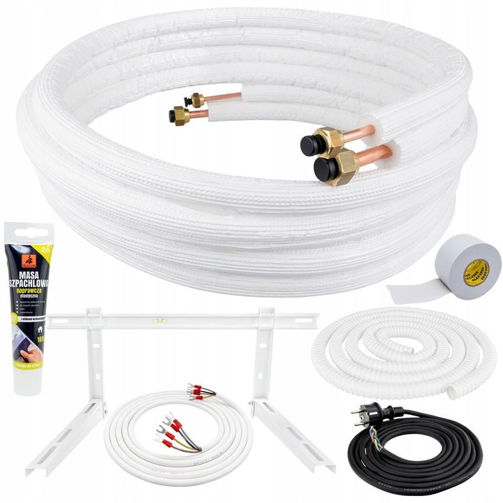 ZESTAW DO SAMODZIELNEGO MONTAŻU KLIMATYZACJI do 3,5 kW Rura Miedziana 5 m – 197477227 - ERLI.pl