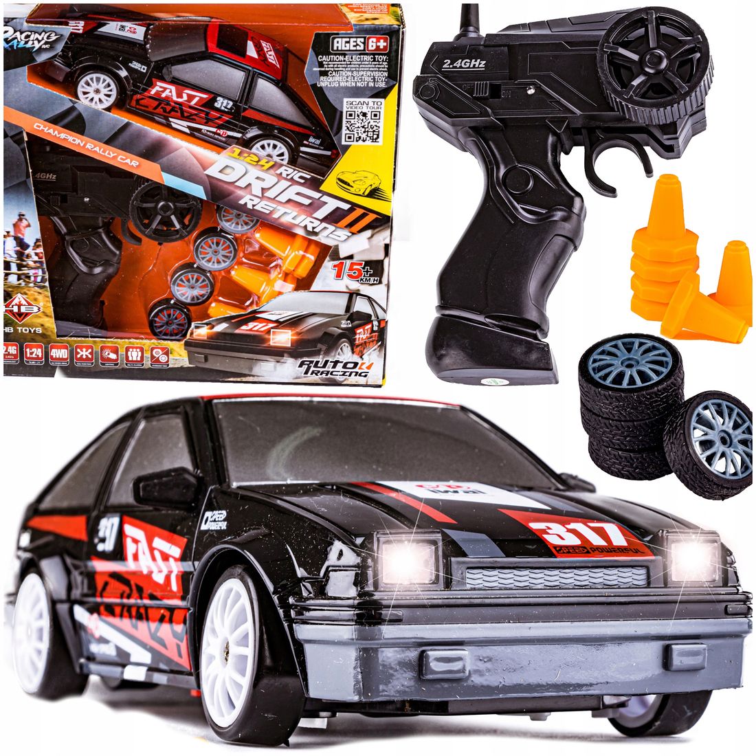 SAMOCHÓD ZDALNIE STEROWANY RC AUTO NA PILOTA do DRIFTU ŚWIATŁA ...