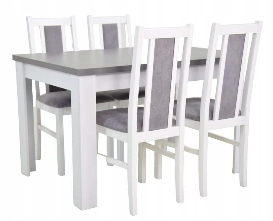 STÓŁ rozkładany 80x120/160cm I 4 KRZESŁA lite drewno WARIANTY ...