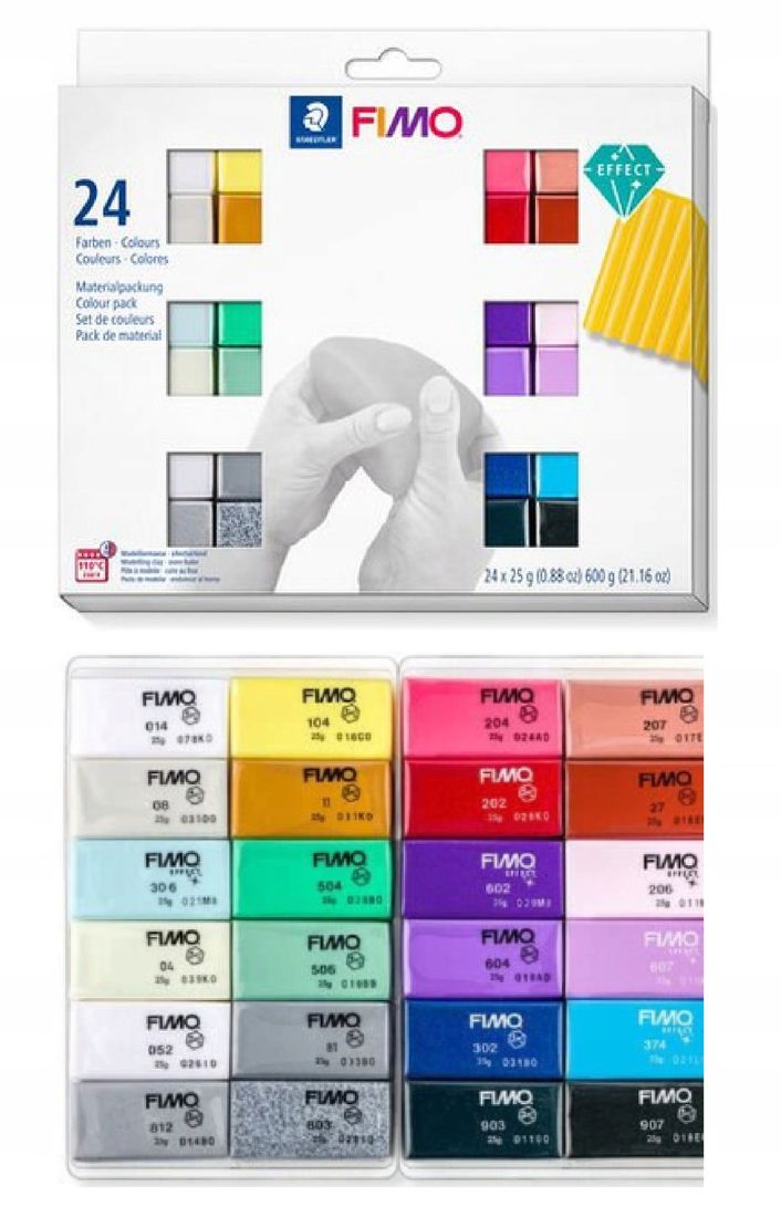 FIMO SOFT MASA PLASTYCZNA ZESTAW 24 KOL. EFFECT – 198461372 - ERLI.pl