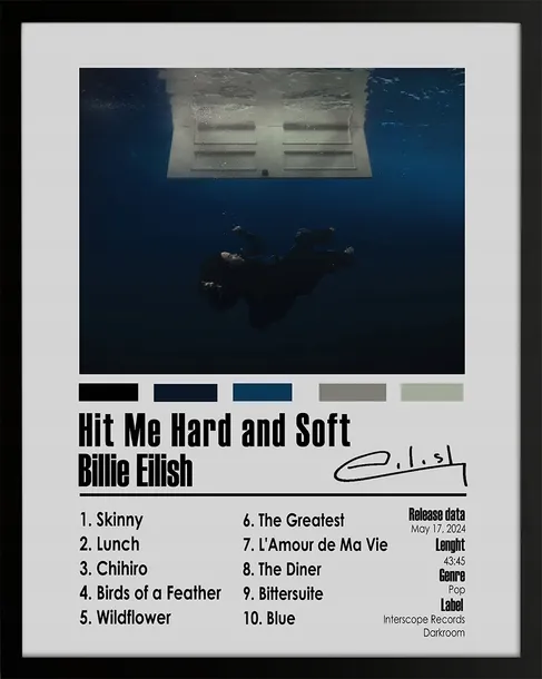 Billie Eilish Hit Me Hard and Soft obraz ramka album prezent 40x30 cm ...