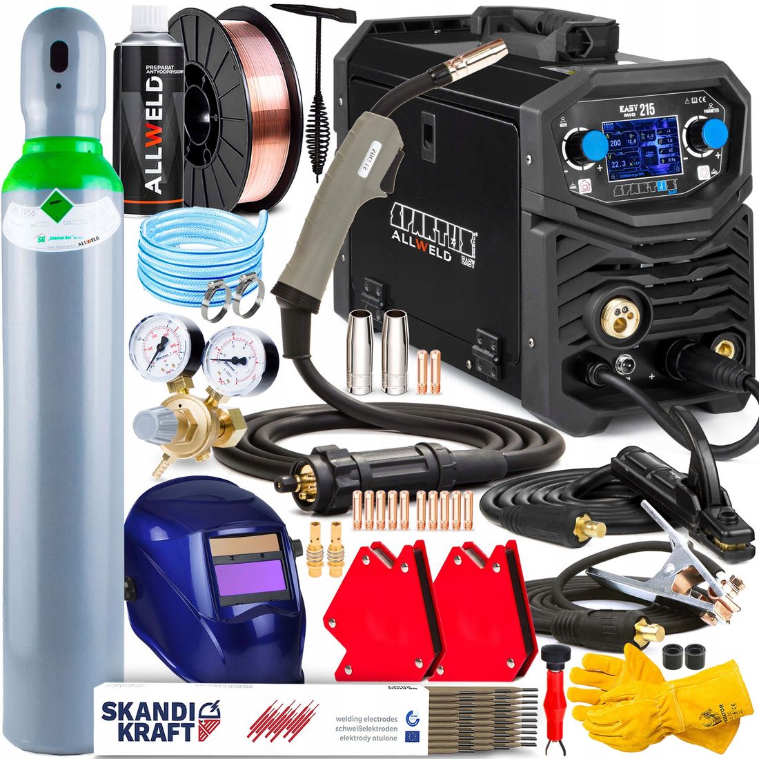 SPAWARKA MIGOMAT SPARTUS EASY MIG MMA TIG 230V 200A ALUMINIUM SYNERGIA 3W1 - ERLI.pl