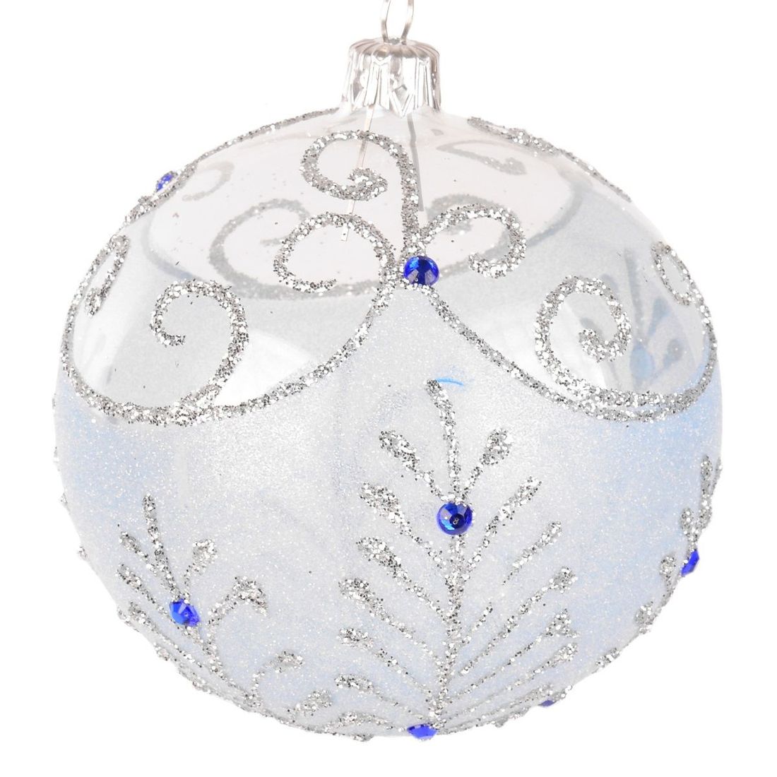 BOMBKI SZKLANE ZDOBIONE 10 CM/4 SZT WZÓR 14 - ERLI.pl