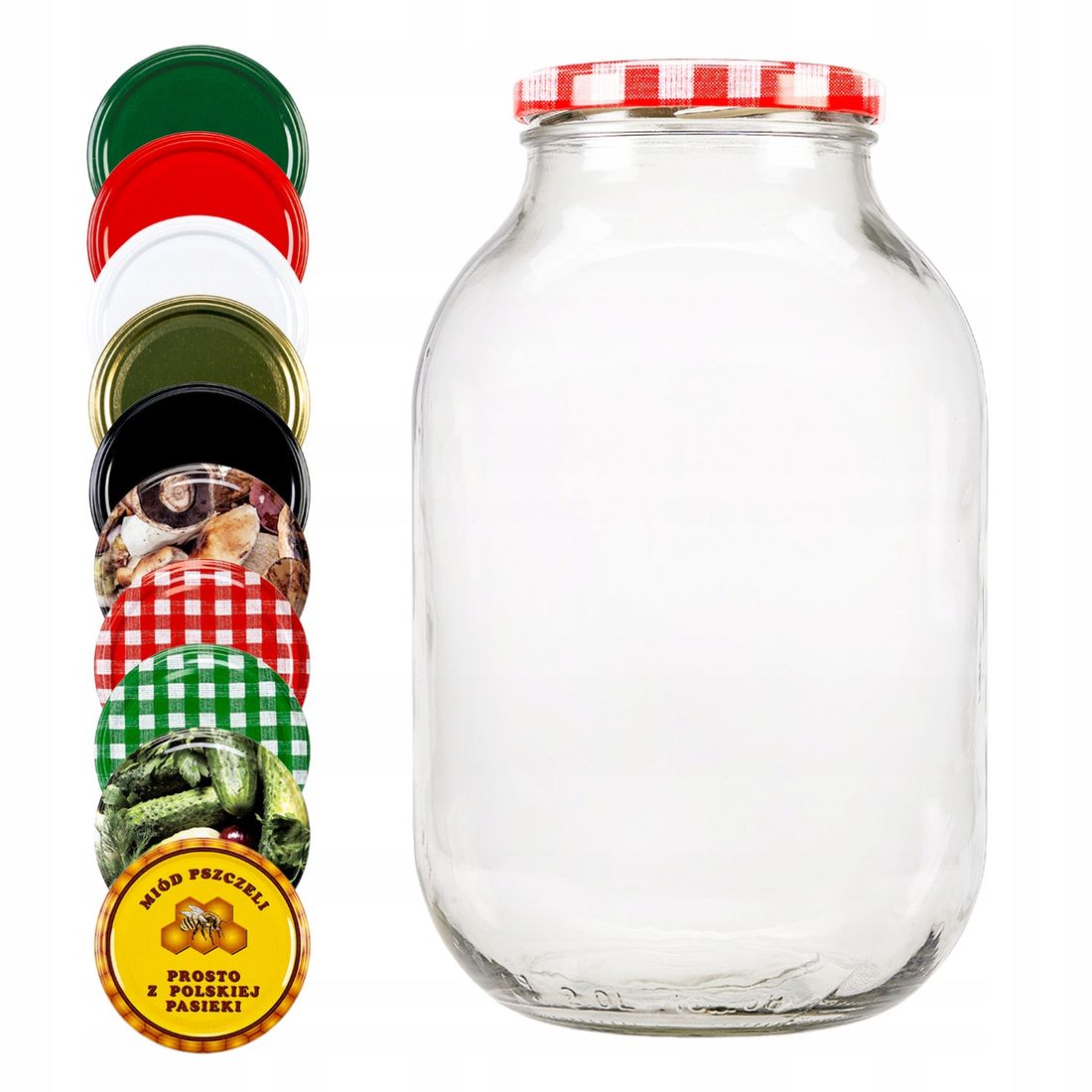 8x SŁÓJ SZKLANY 2L SŁOIK na PRZETWORY z ZAKRĘTKĄ - ERLI.pl