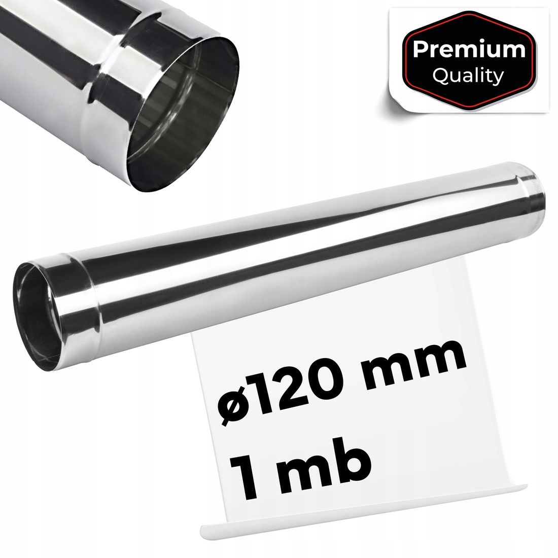 RURA KOMINOWA fi 120mm GRUBA DYMNA DO PIECA nierdzewna 1 m 120 mm – 201093249 - ERLI.pl